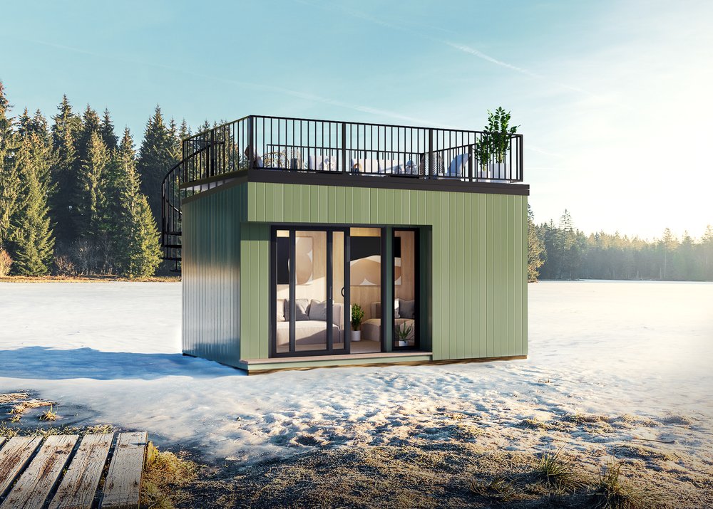 Mini-O Turnkey Outdoor Pod - The Sixteen Pod with Rooftop Deck – Smart ...